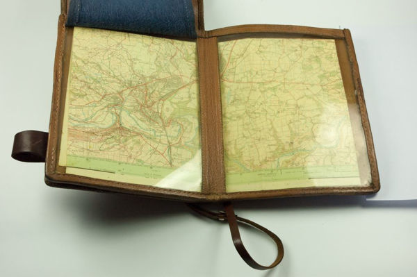 Large Brown Leather Military Map Bag at 3bc Vintage Shop