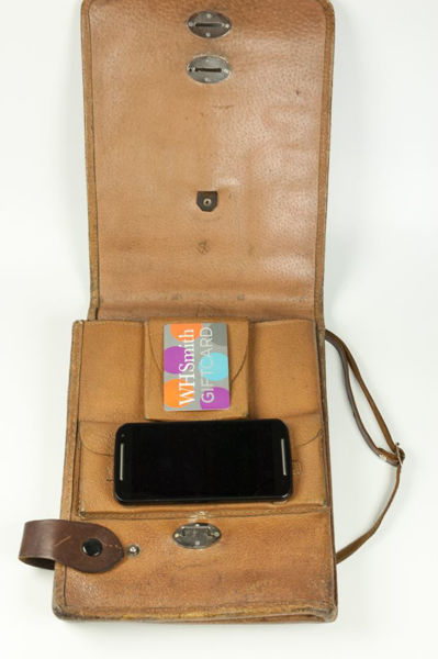 Large Brown Leather Military Map Bag at 3bc Vintage Shop