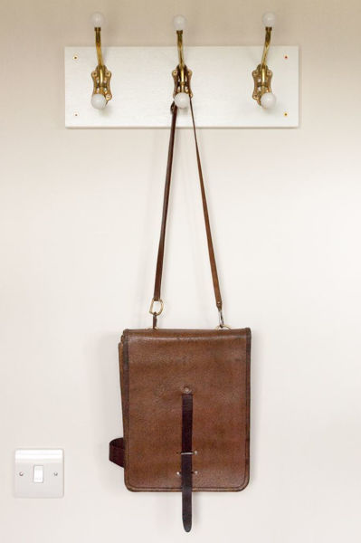 Large Brown Leather Military Map Bag at 3bc Vintage Shop