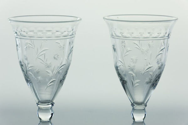 Thomas Webb Engraved Sherry or Port Glasses at 3bc Vintage Shop