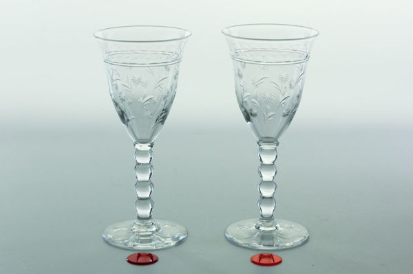 Thomas Webb Engraved Sherry or Port Glasses at 3bc Vintage Shop