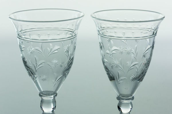 Thomas Webb Engraved Sherry or Port Glasses at 3bc Vintage Shop