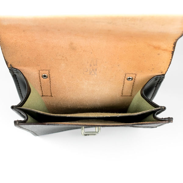 Black Leather Military Map Bag at 3bc Vintage Shop